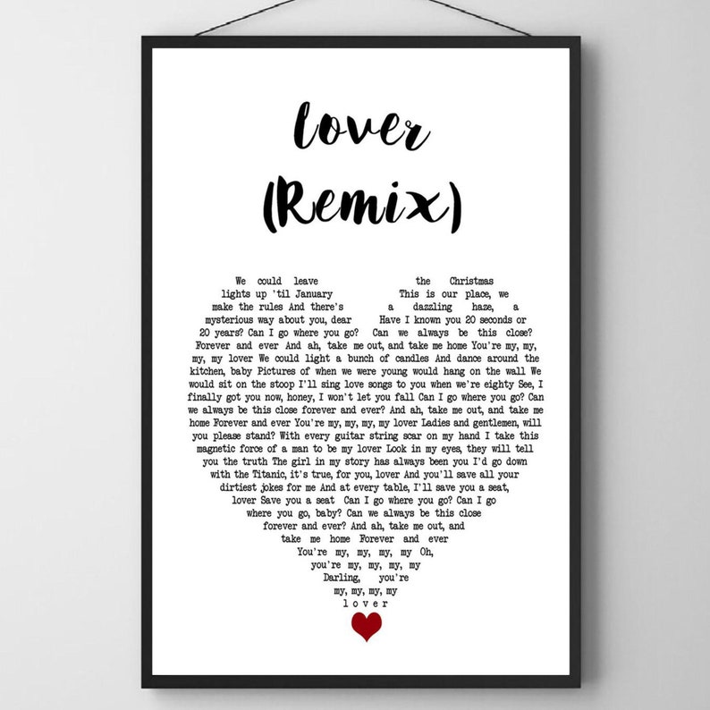 Taylor Swift Feat Shawn Mendes Lover remix White Heart Song Lyric Quote ...