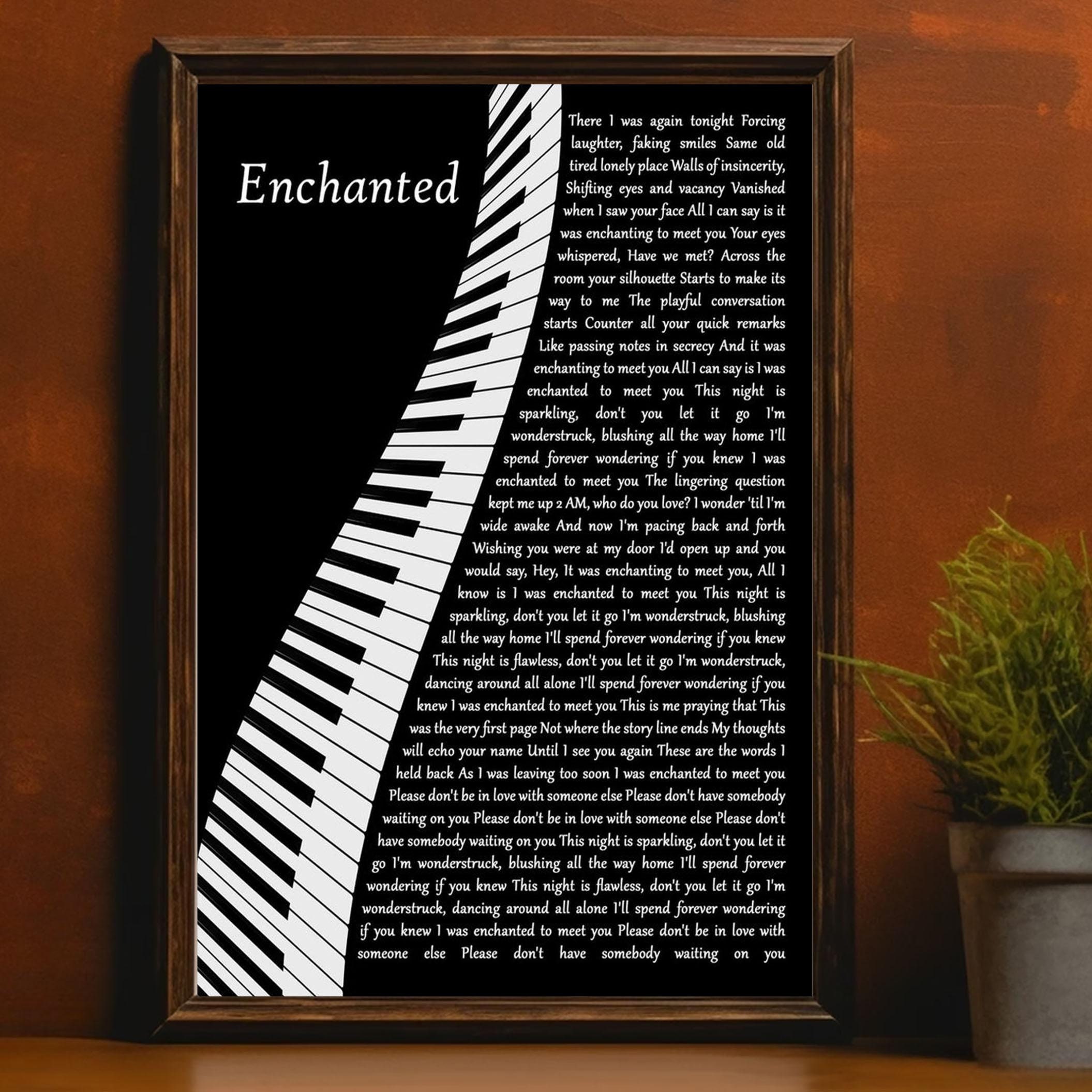 Taylor Swift Enchanted Piano Decorative Wall Art Gift Song Lyric Print ...