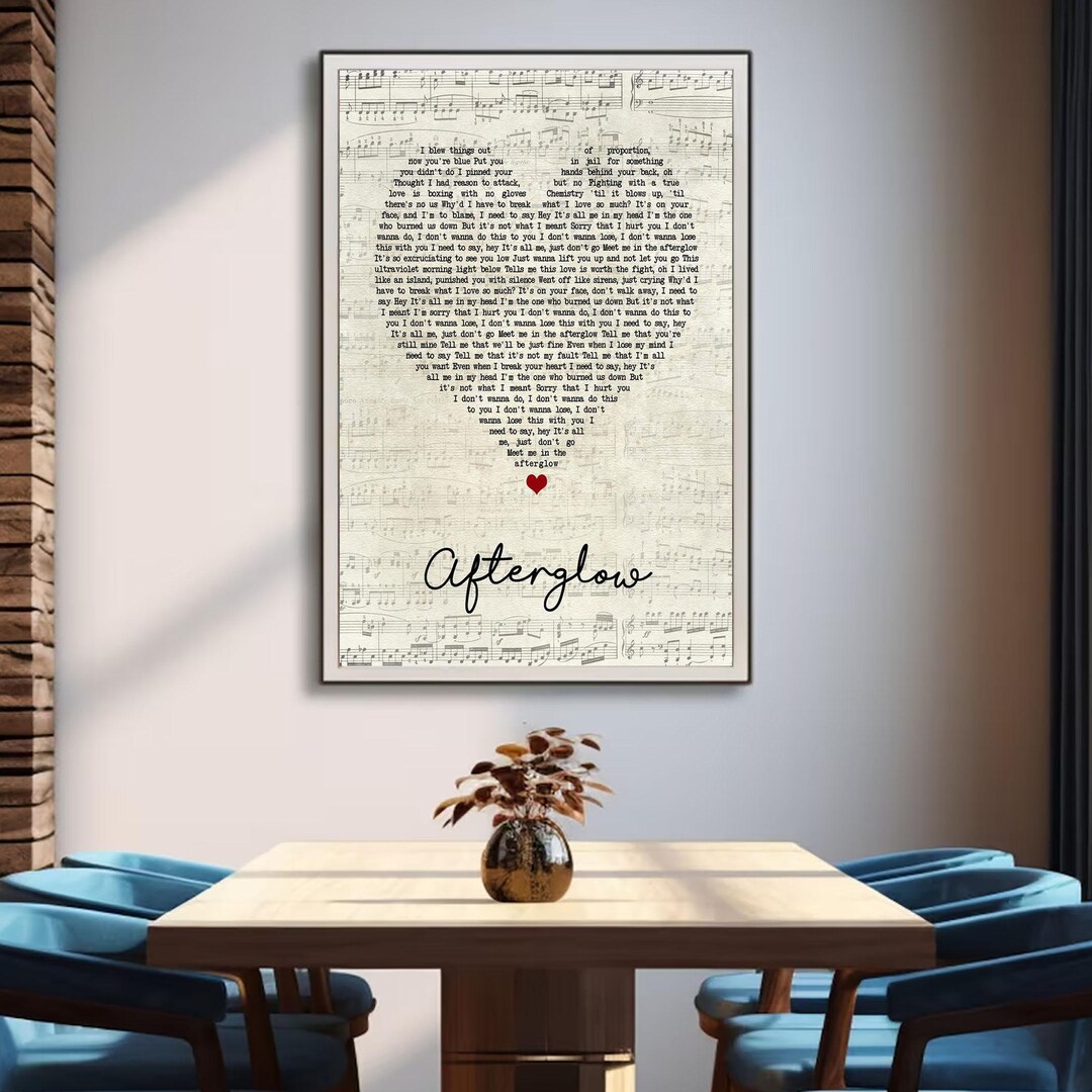 Taylor Swift Afterglow Script Heart Song Lyric Art Print Poster, Taylor ...
