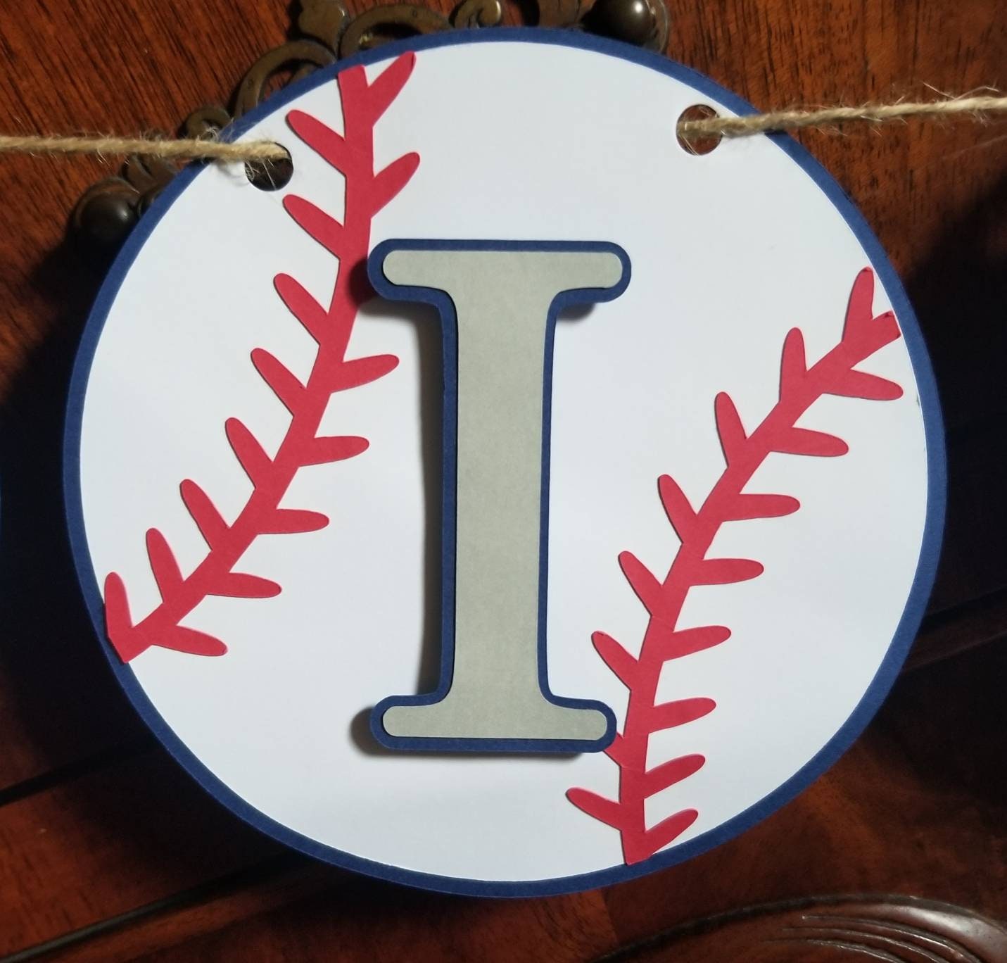 Baseball Sports Party Happy Birthday Banner Decoration Red White Blue ...