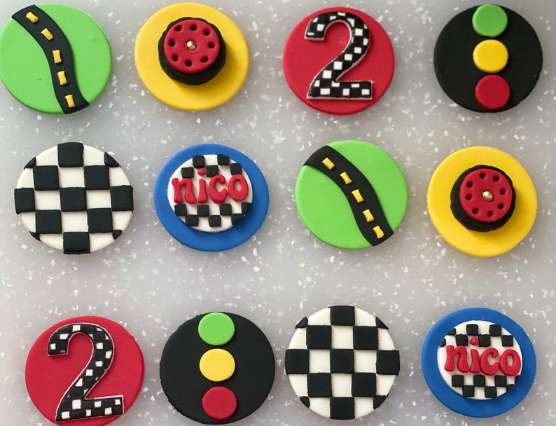 Race Car Themed Cupcake Toppers - Etsy