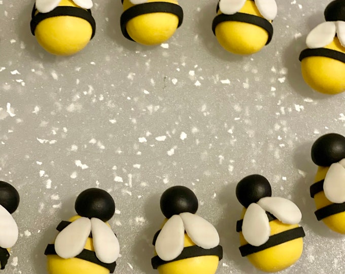 Fondant Bee Cupcake Toppers - Etsy