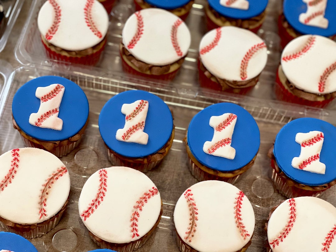 Baseball Themed Cupcake Toppers - Etsy