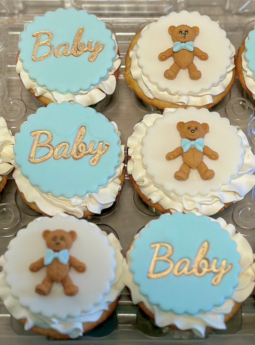Teddy Bear Baby Shower Cupcake Toppers - Etsy