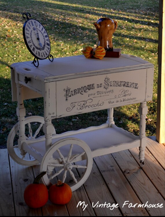 Vintage Tea Cart Antique Tea Cart Painted Furniture Annie | Etsy