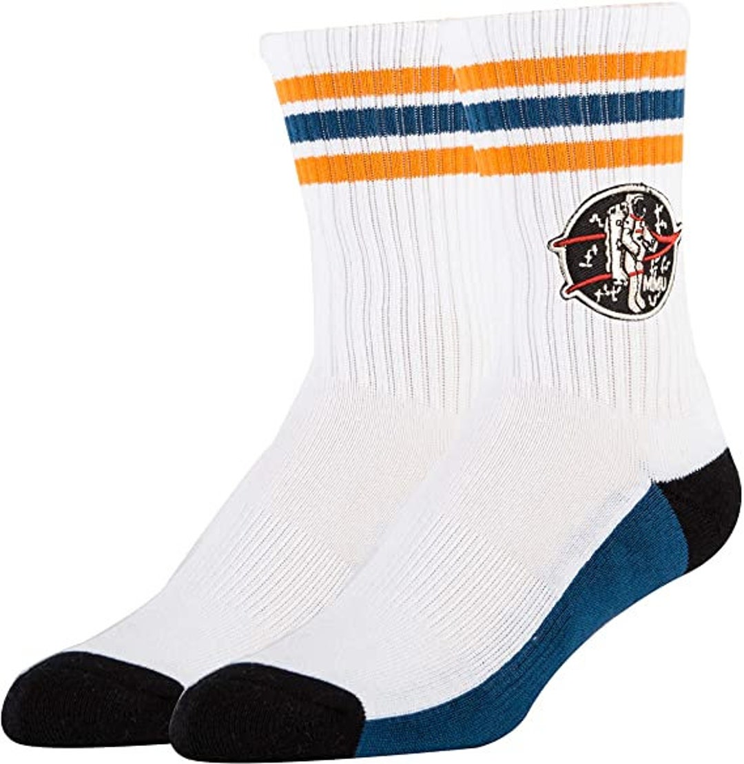 Embroidered Nasa Apollo Knit Cool Athletic Socks Yarn for Gifting Terry ...