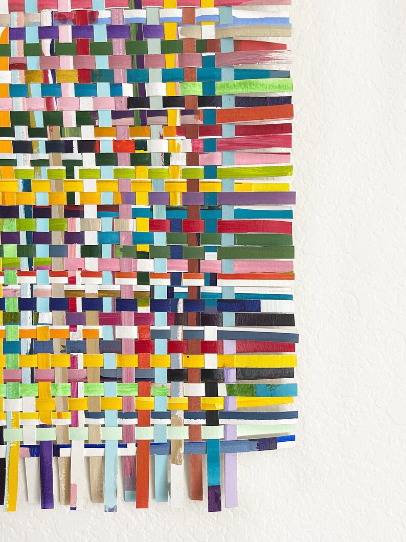 Colorful Wall Art Paper Weaving 12x17 Inches Hand Woven Paper Color ...