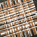 16x16 Paper Weaving Black White, Rust Paper Weaving Art Original Mixed ...
