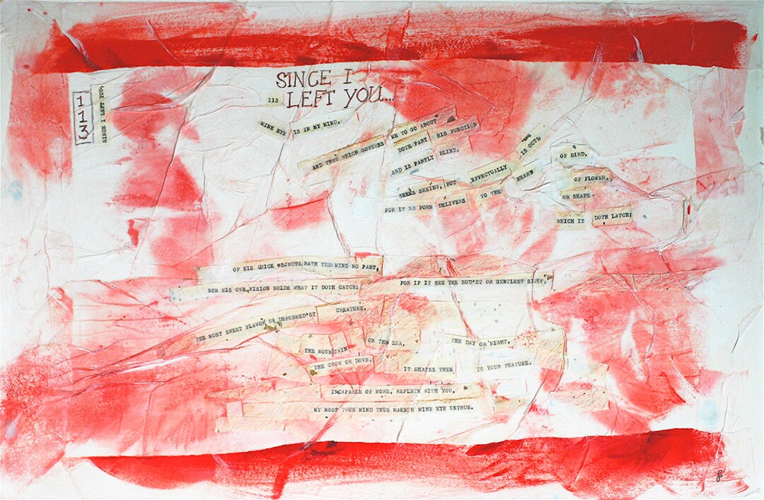 Shakespeare Sonnet 113 Collage - Love Poem Art- 15x20 - Since I Left ...