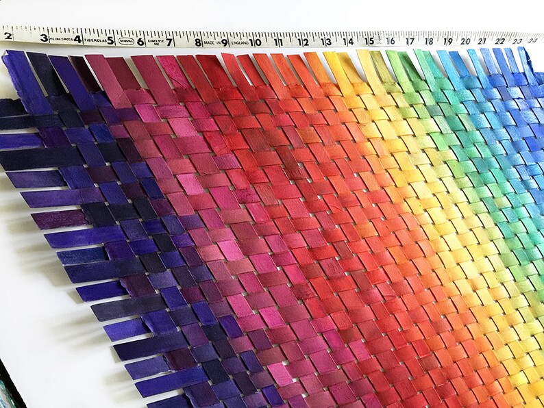 Rainbow Paper Weaving- 31x29 - Woven Paper- Color Spectrum- Pride Art ...