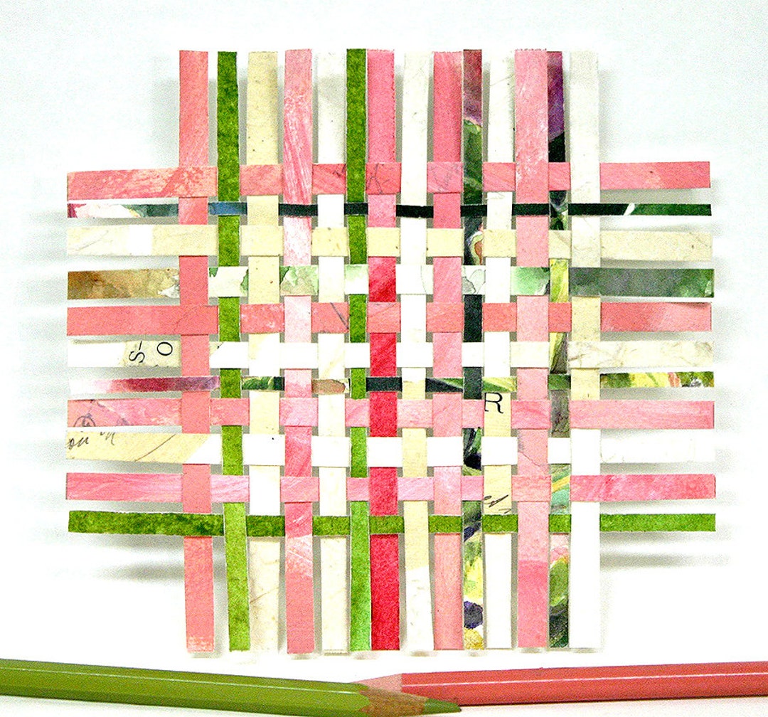Paper Weaving- 5x5- Woven Paper Art- Collage, Watercolor - Etsy