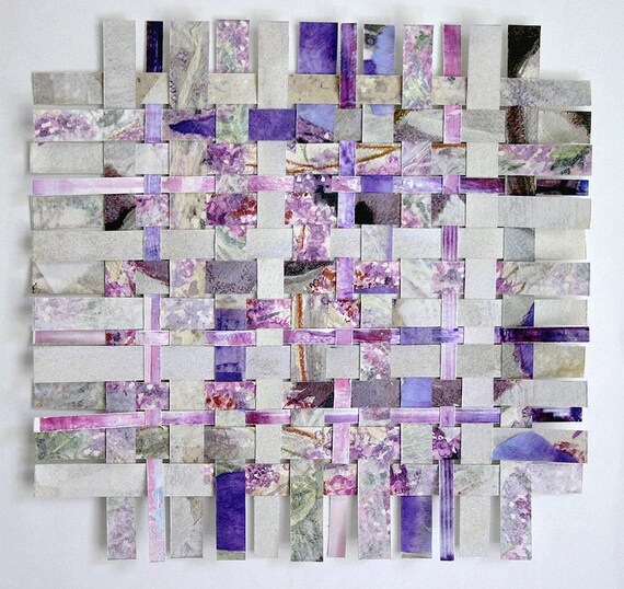 Purple Paper Weaving Original Abstract Woven Paper Art | Etsy
