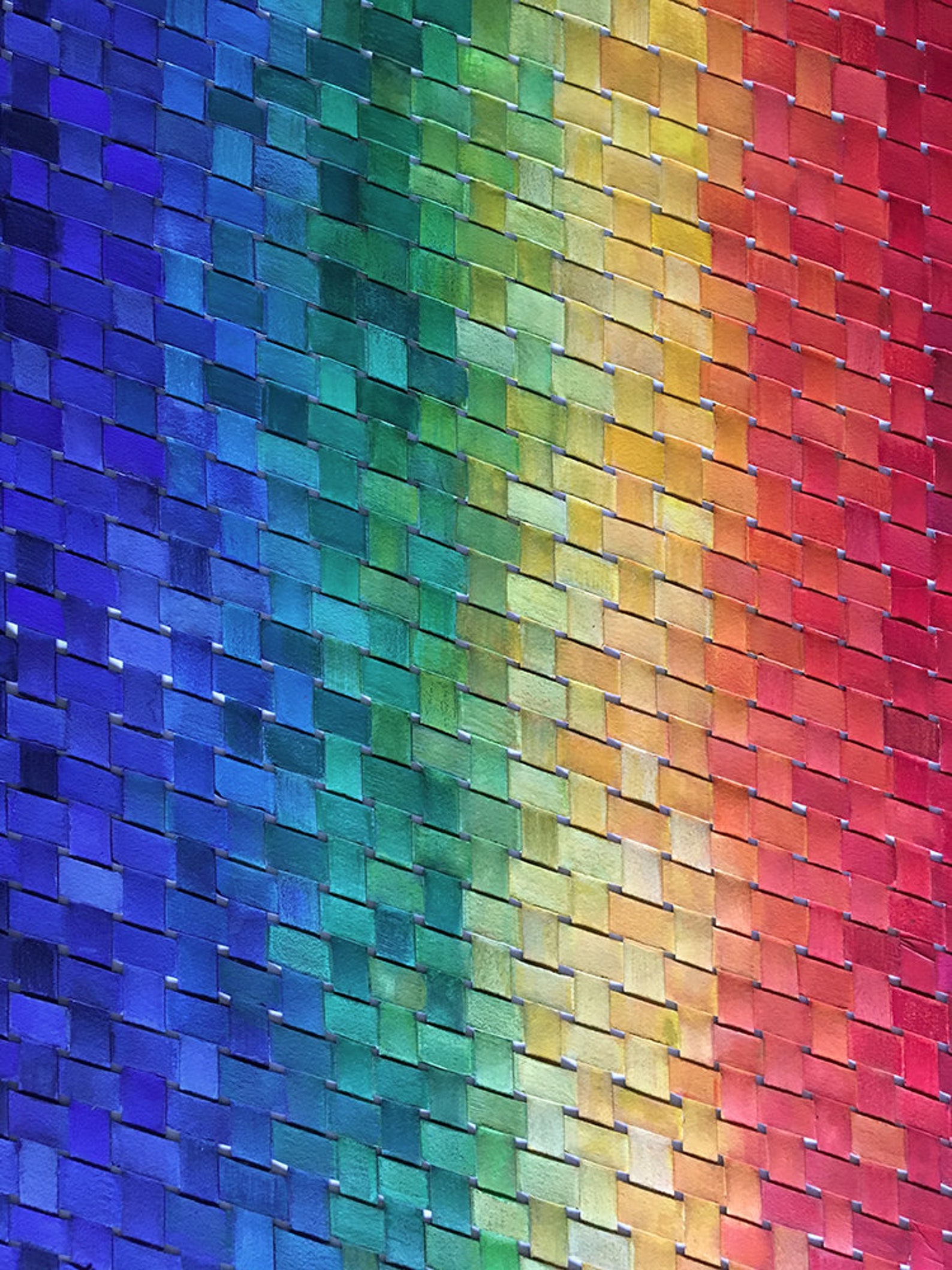 Rainbow Paper Weaving- 31x29 - Woven Paper- Color Spectrum- Pride Art ...