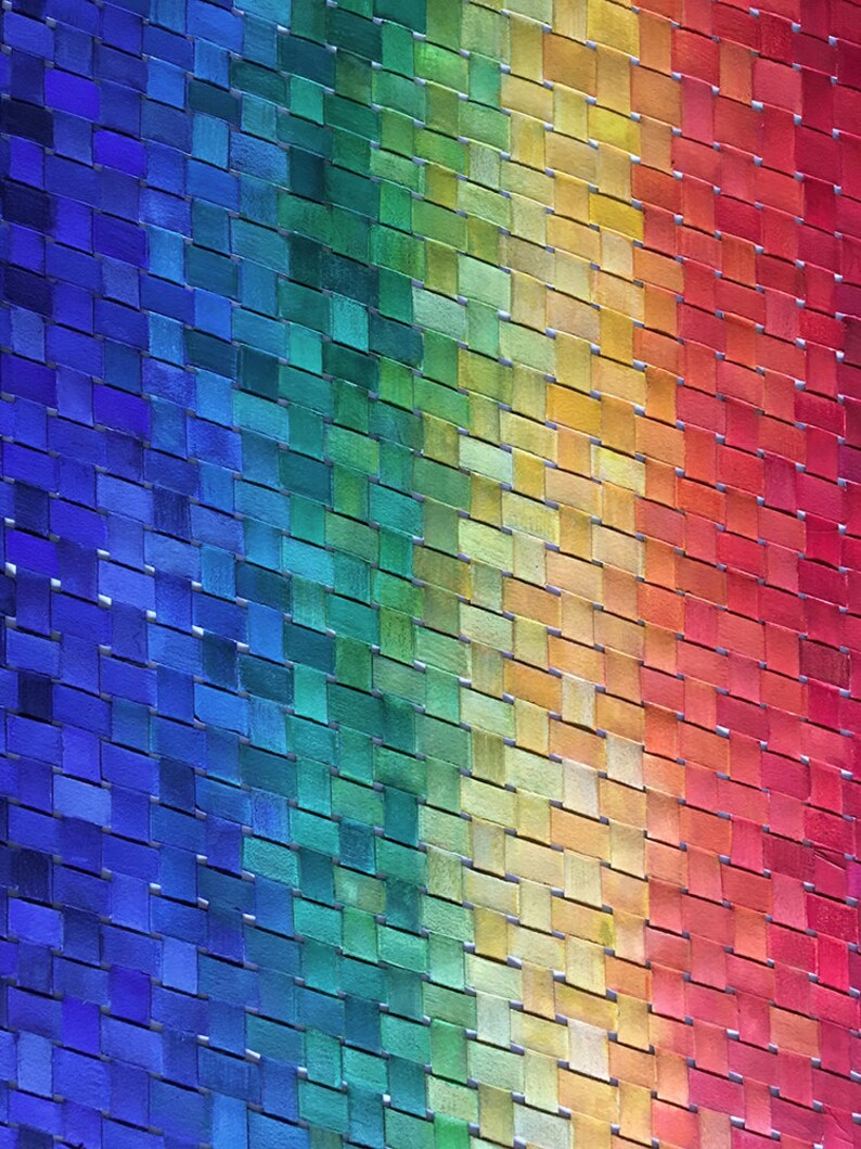 Rainbow Paper Weaving- 31x29 - Woven Paper- Color Spectrum- Pride Art ...