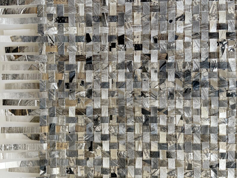 Crossword Paper Weaving Original Handmade Art Black Grey - Etsy