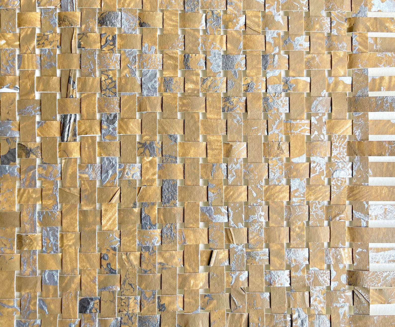 Silver Aspen Paper Weaving- 12x12- Paper Weaving Art- Brown, Silver ...