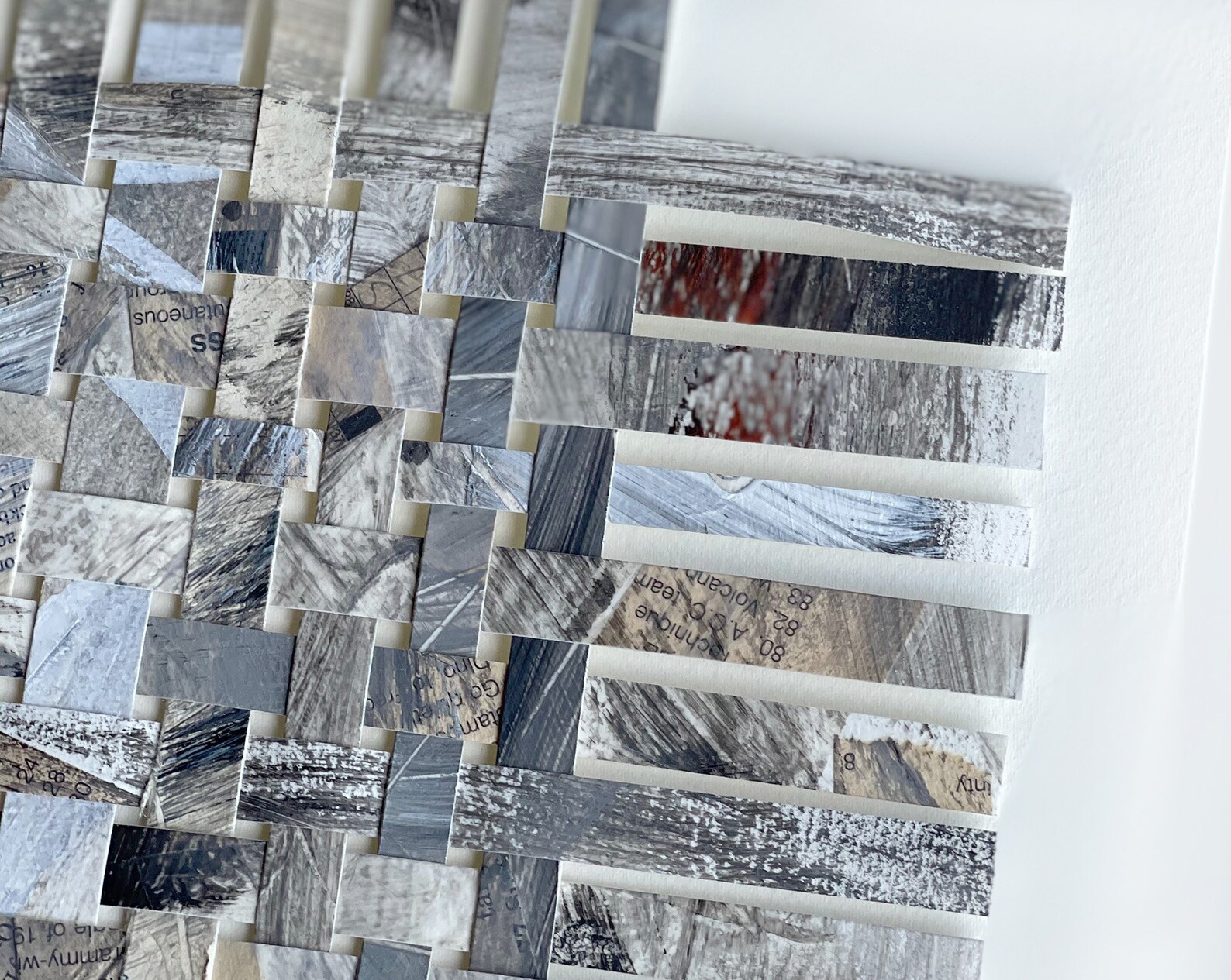 Crossword Paper Weaving- 14x13- Original Handmade Art- Black, Grey ...