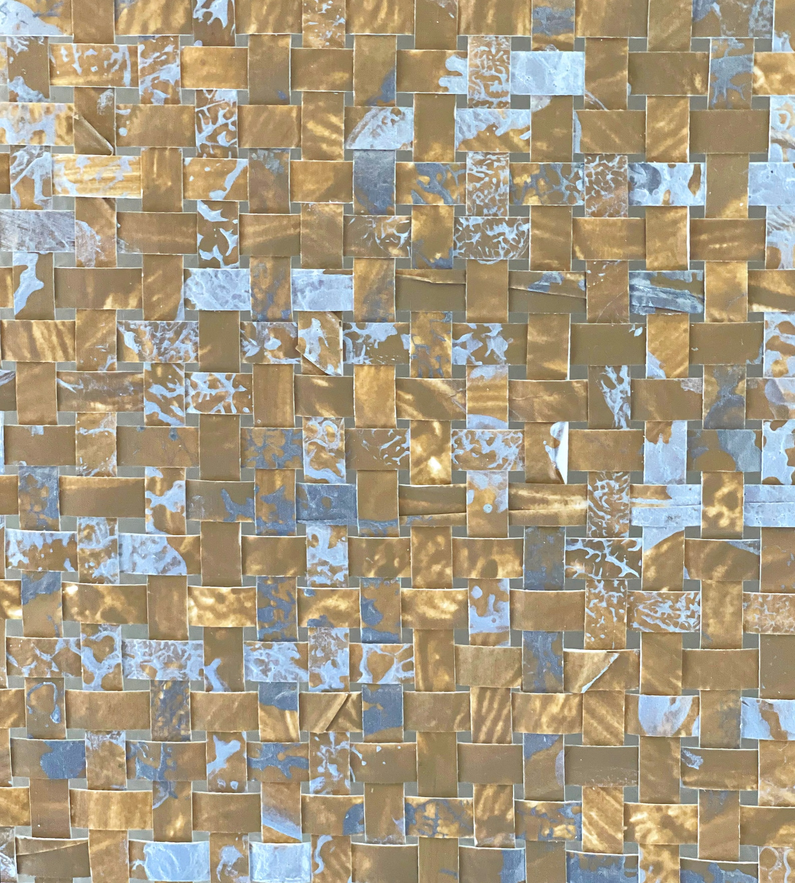 Silver Aspen Paper Weaving- 12x12- Paper Weaving Art- Brown, Silver ...