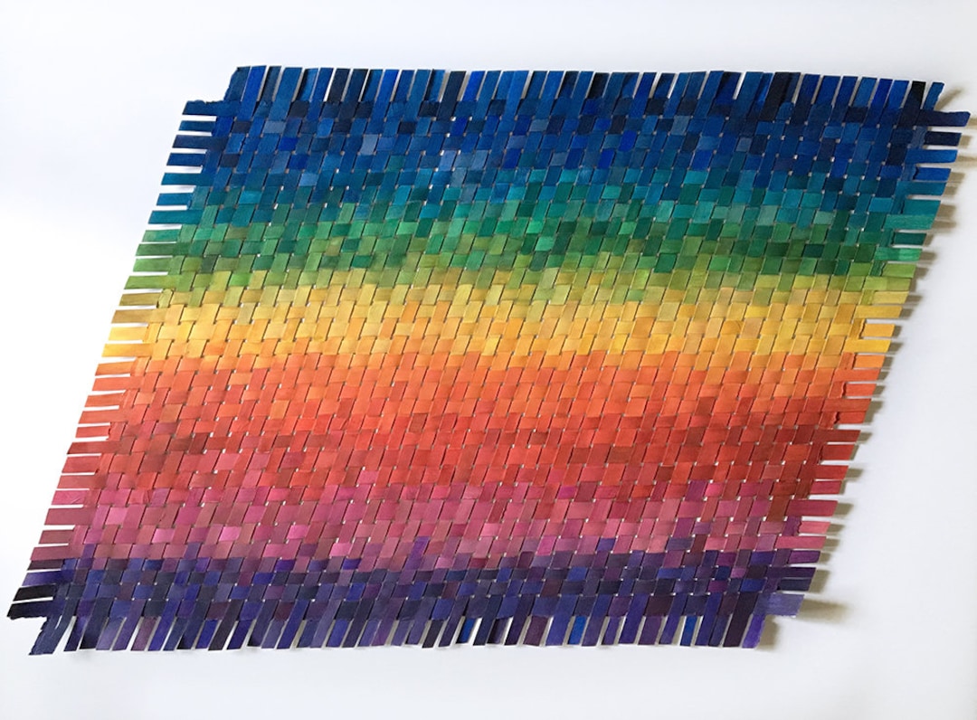 Rainbow Paper Weaving 31x29 Woven Paper Color Spectrum Pride Art - Etsy