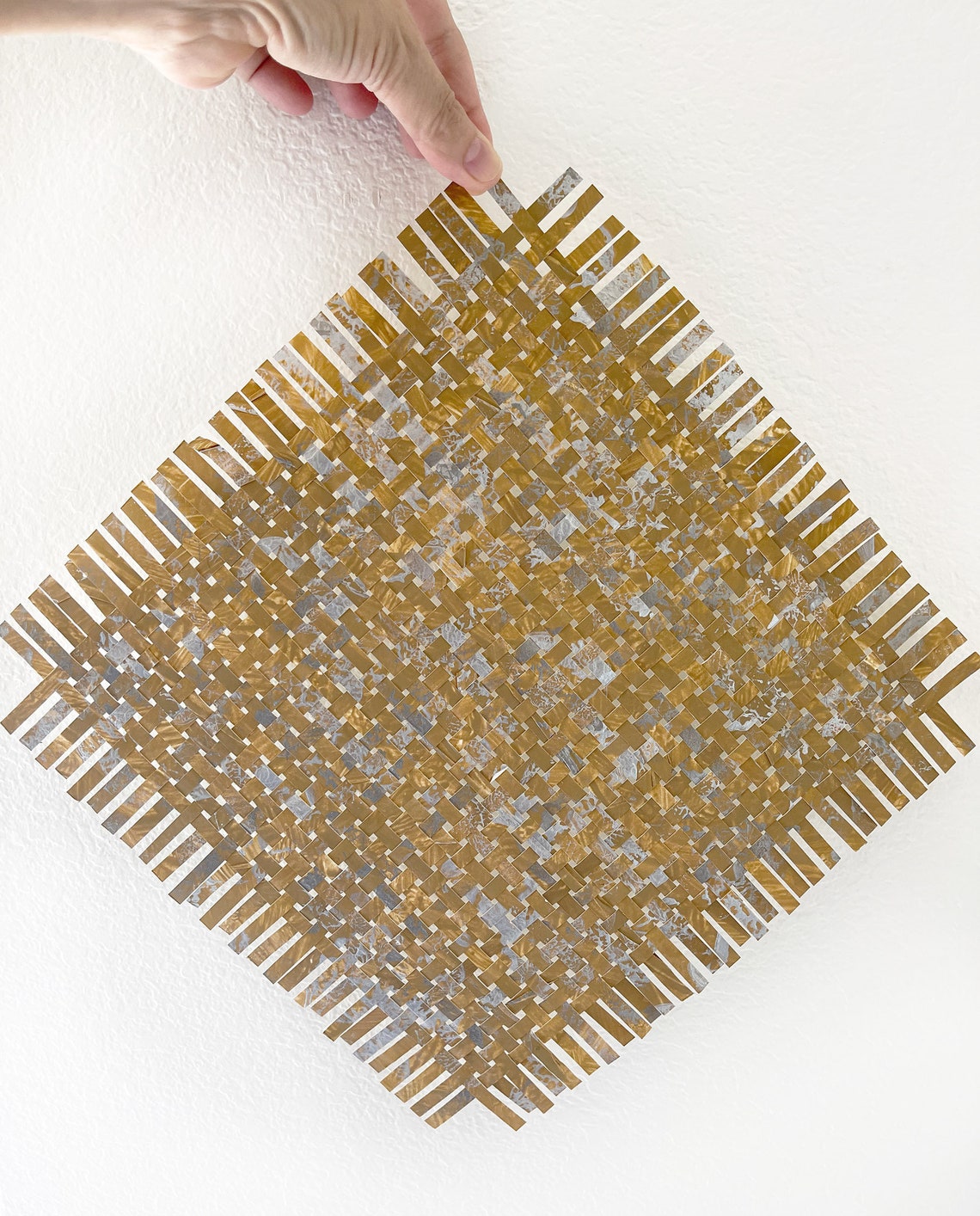 Silver Aspen Paper Weaving- 12x12- Paper Weaving Art- Brown, Silver ...