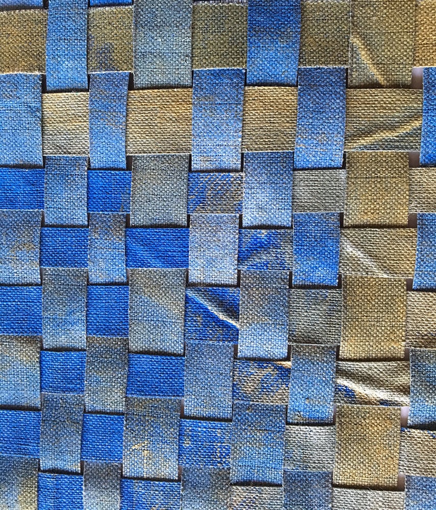 Canvas Weaving- 10x26- Original Abstract- Woven Painted Linen ...