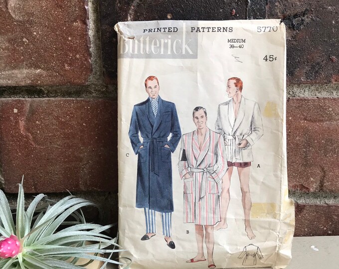 Vintage Butterick Sewing Pattern / Mens Robe / 5770 - Etsy