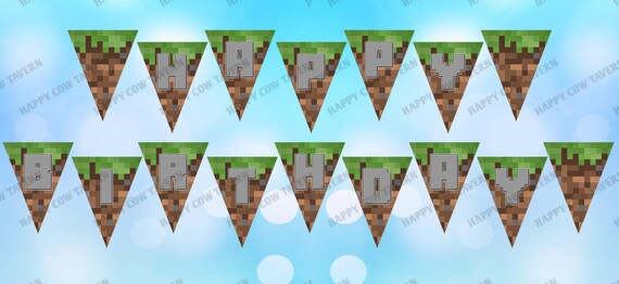 Birthday Banner Block Font | Etsy