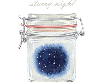 Starry Night in a Jar Prints - Etsy