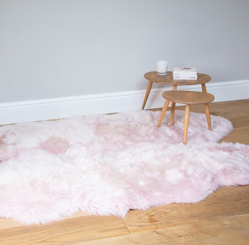 Baby Pink Pale Pink Blush Pink Large Sheepskin Rug Bed - Etsy