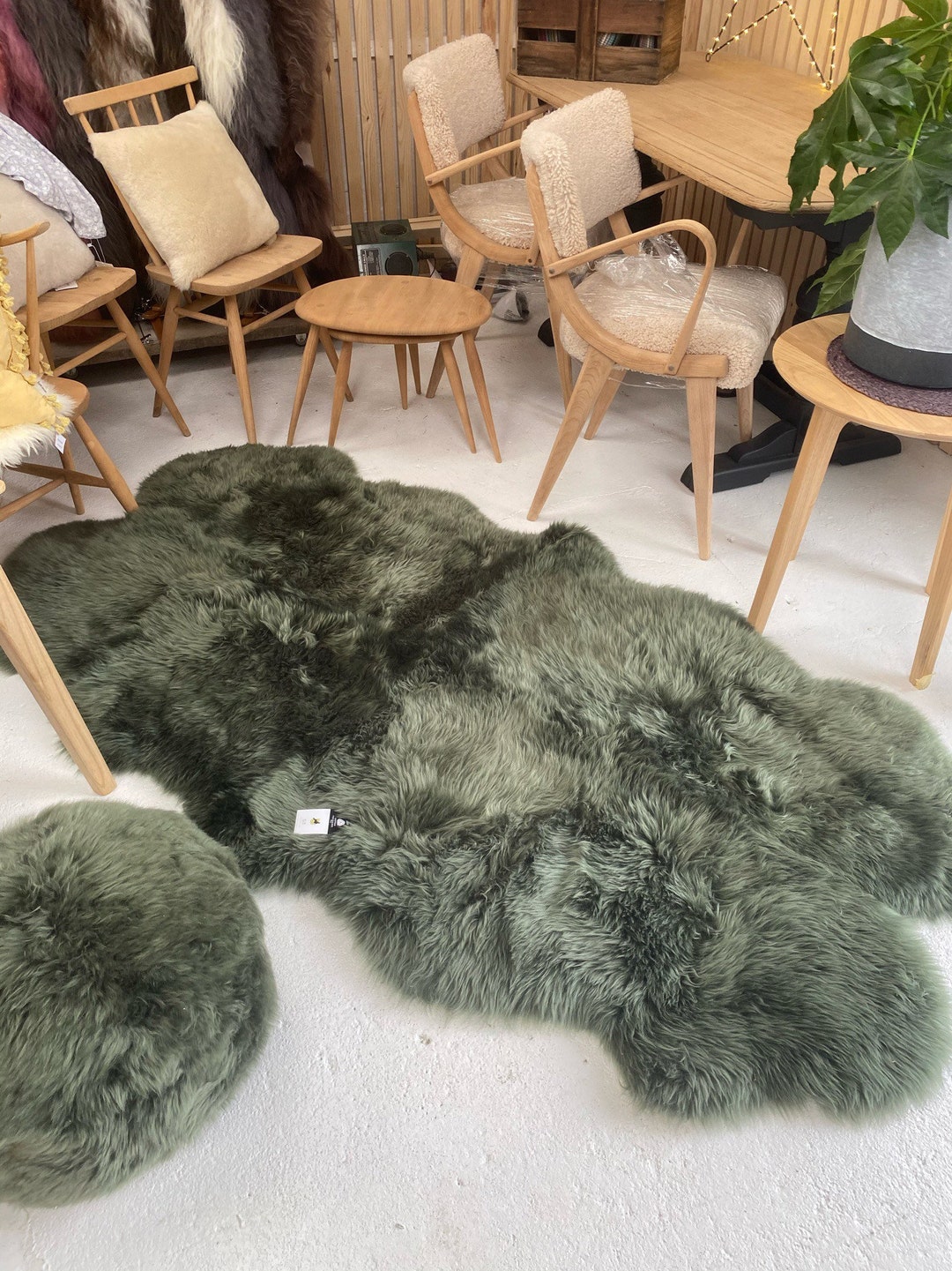 Large Green Sheepskin Rug, Green Sheepskin, Large Green Rug, Moss ...