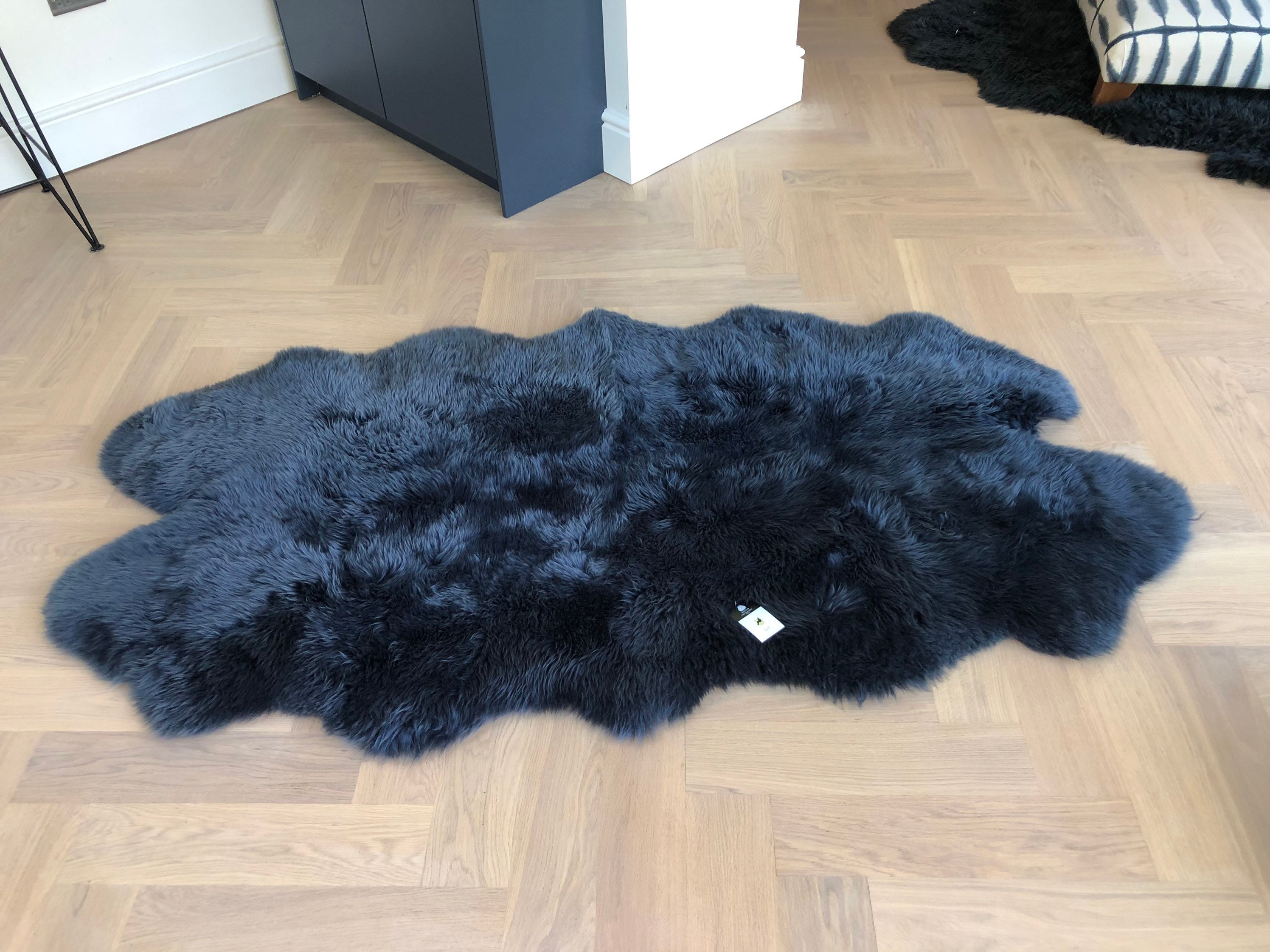 Navy Blue Sheepskin Rug , Dark Blue, Navy Rug, Navy Blue Large Rug ...