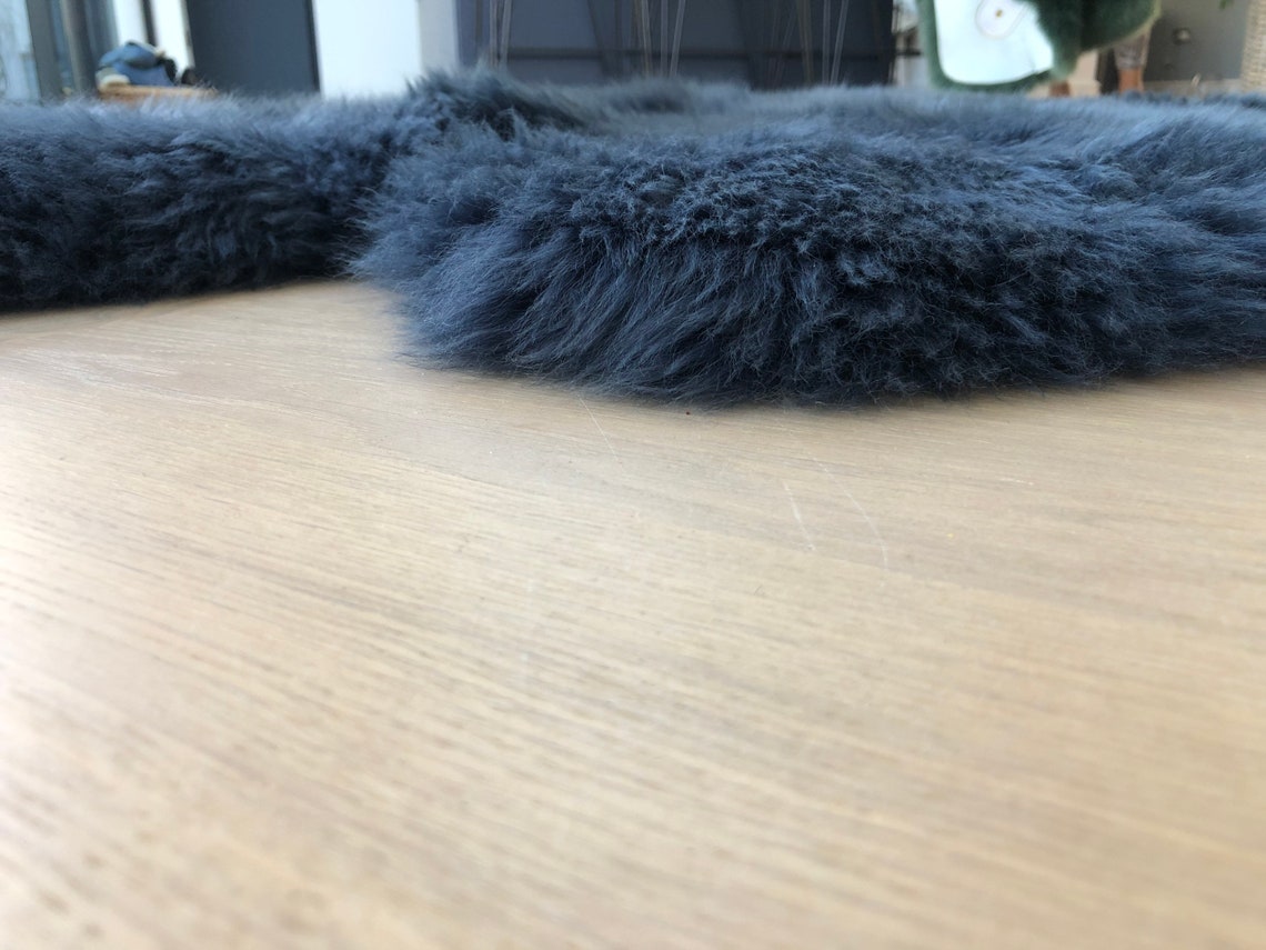 Navy Blue Sheepskin Rug , Dark Blue, Navy Rug, Navy Blue Large Rug ...