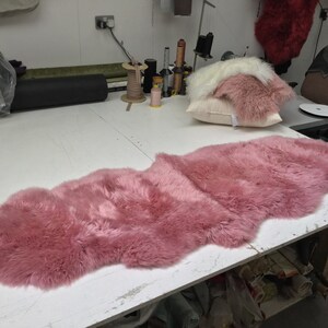 Candy Pink, Bubblegum Pink , Genuine Sheepskin Rug . Beautiful Thick ...