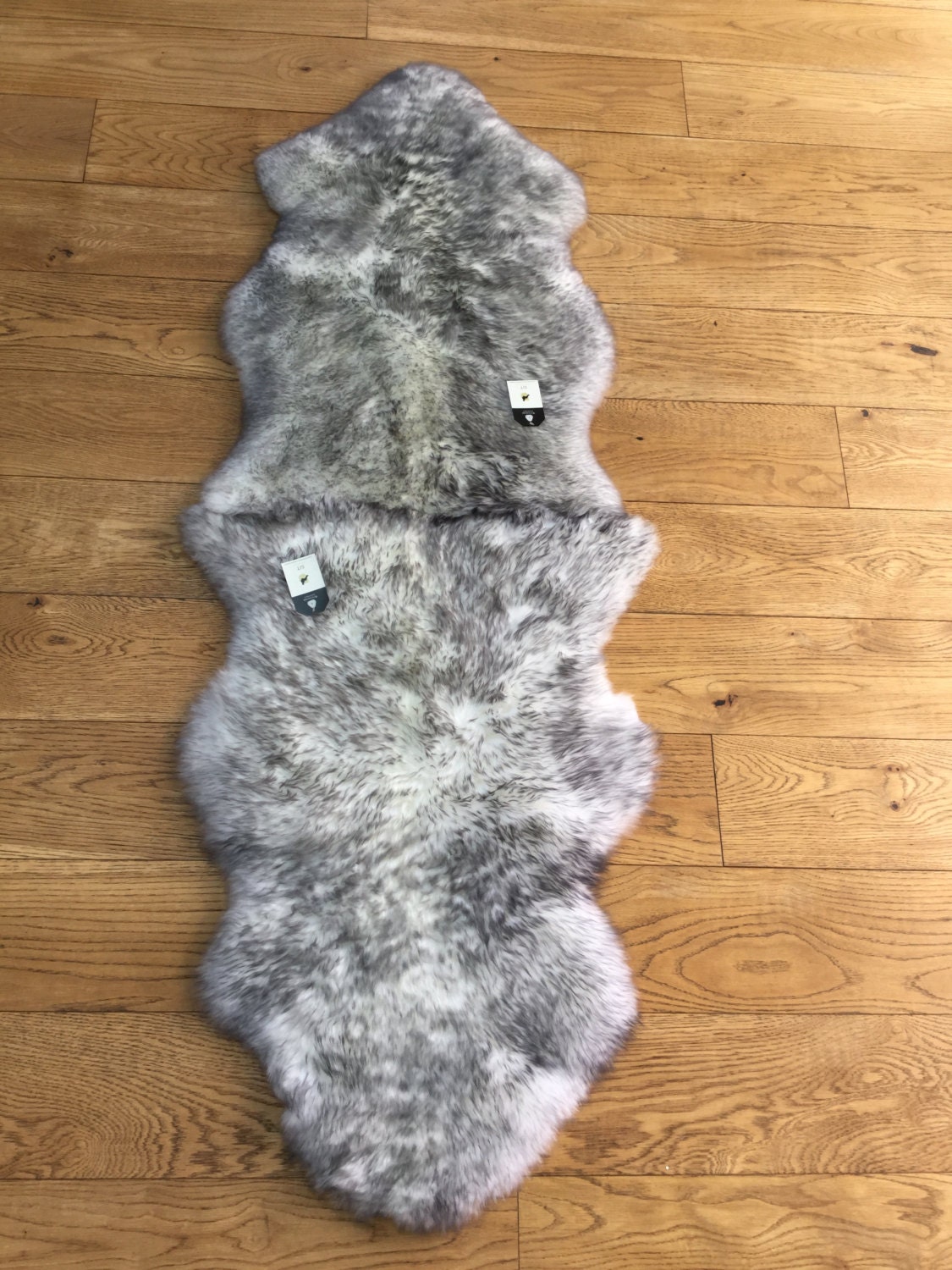 Grey tipped Ivory Sheepskin Rug Beautiful grey / white | Etsy