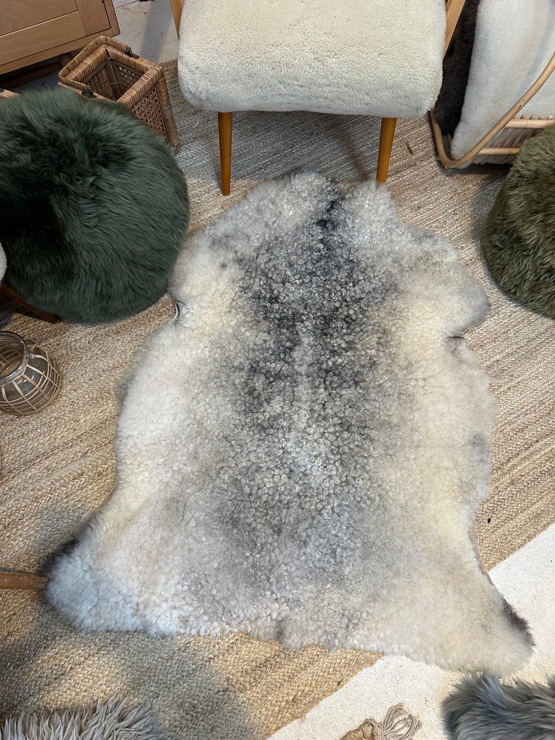 Natural Gotland Sheepskin, Grey Gotland Rare Sheepskin Rug, Throw ...