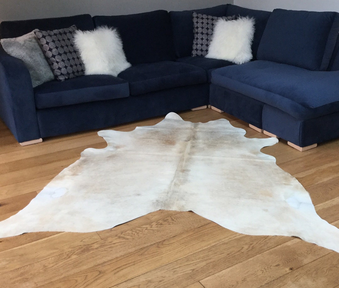 Stunning Huge Cowhide Cream Neutral Luxury Natural Cow Hide Genuine ...