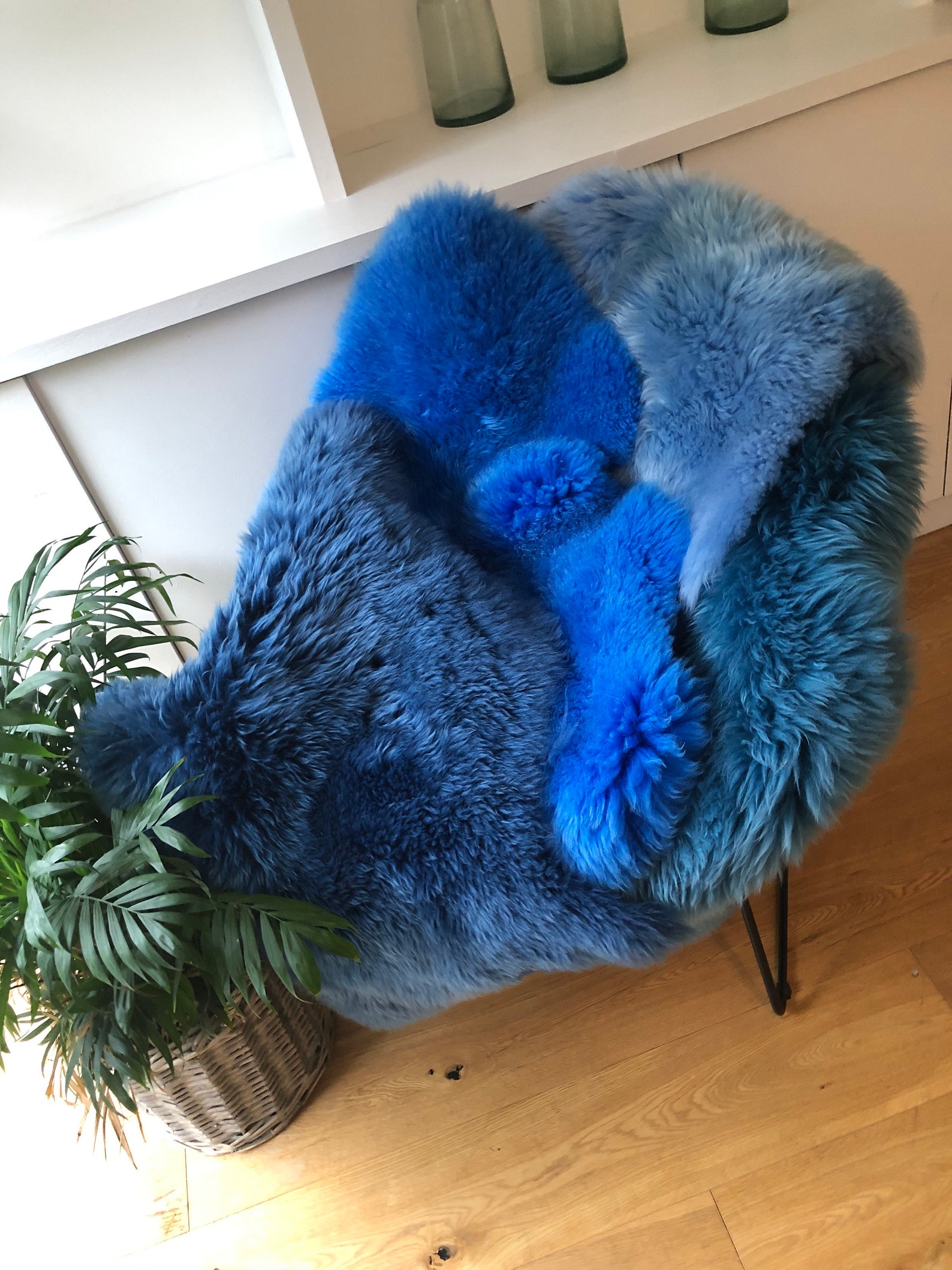 Blue Sheepskin Rug Sea Bluegreen Rug Blue Fur Rug Bed - Etsy UK