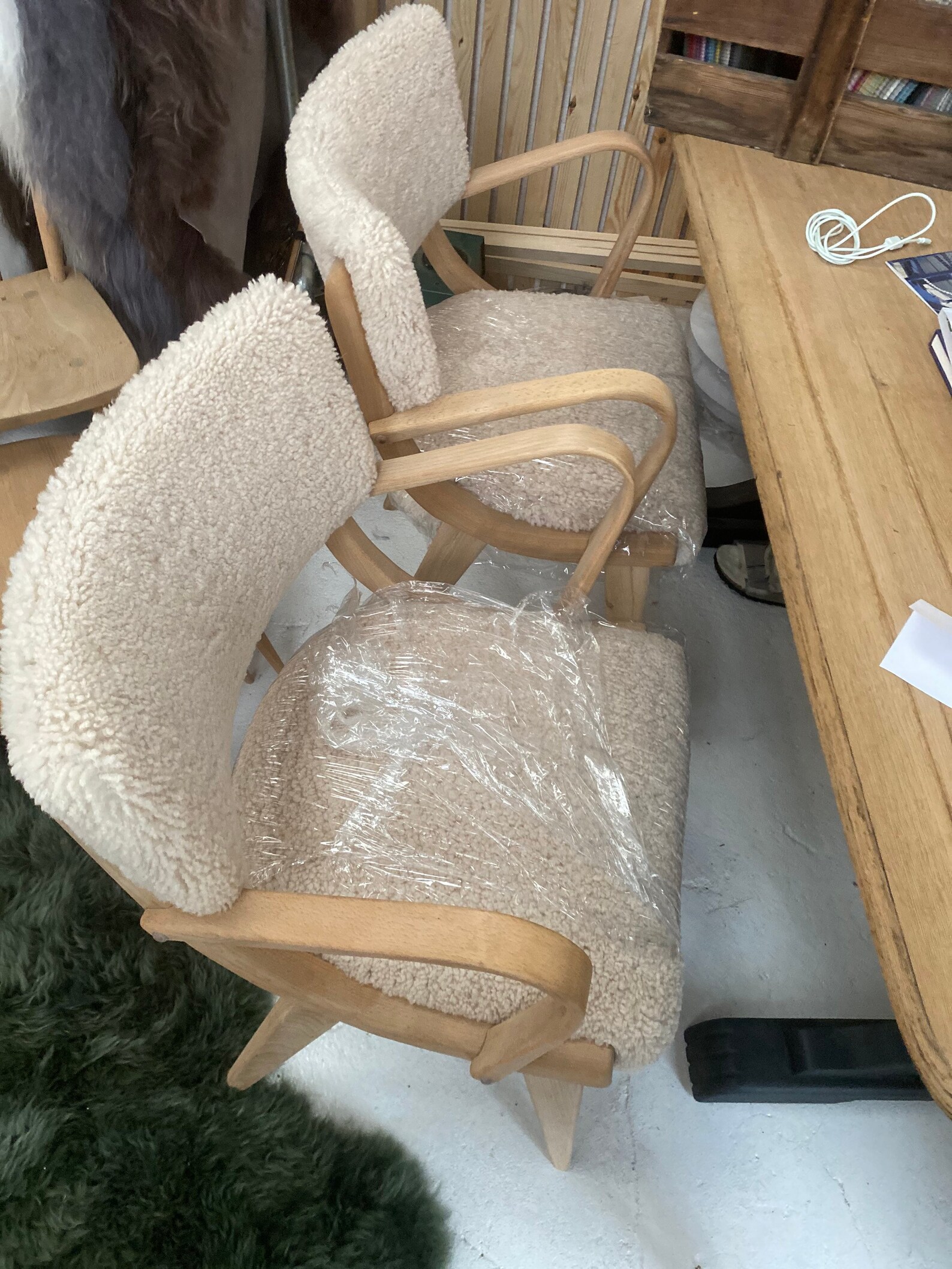 Mushroom Grey Shearling Sheepskin Shearling Sheepskin, Short Wool ...