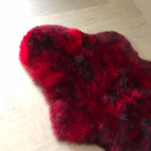 Gorgeous Australian Red Single Sheepskin With Black Tips, Sheepskin ...
