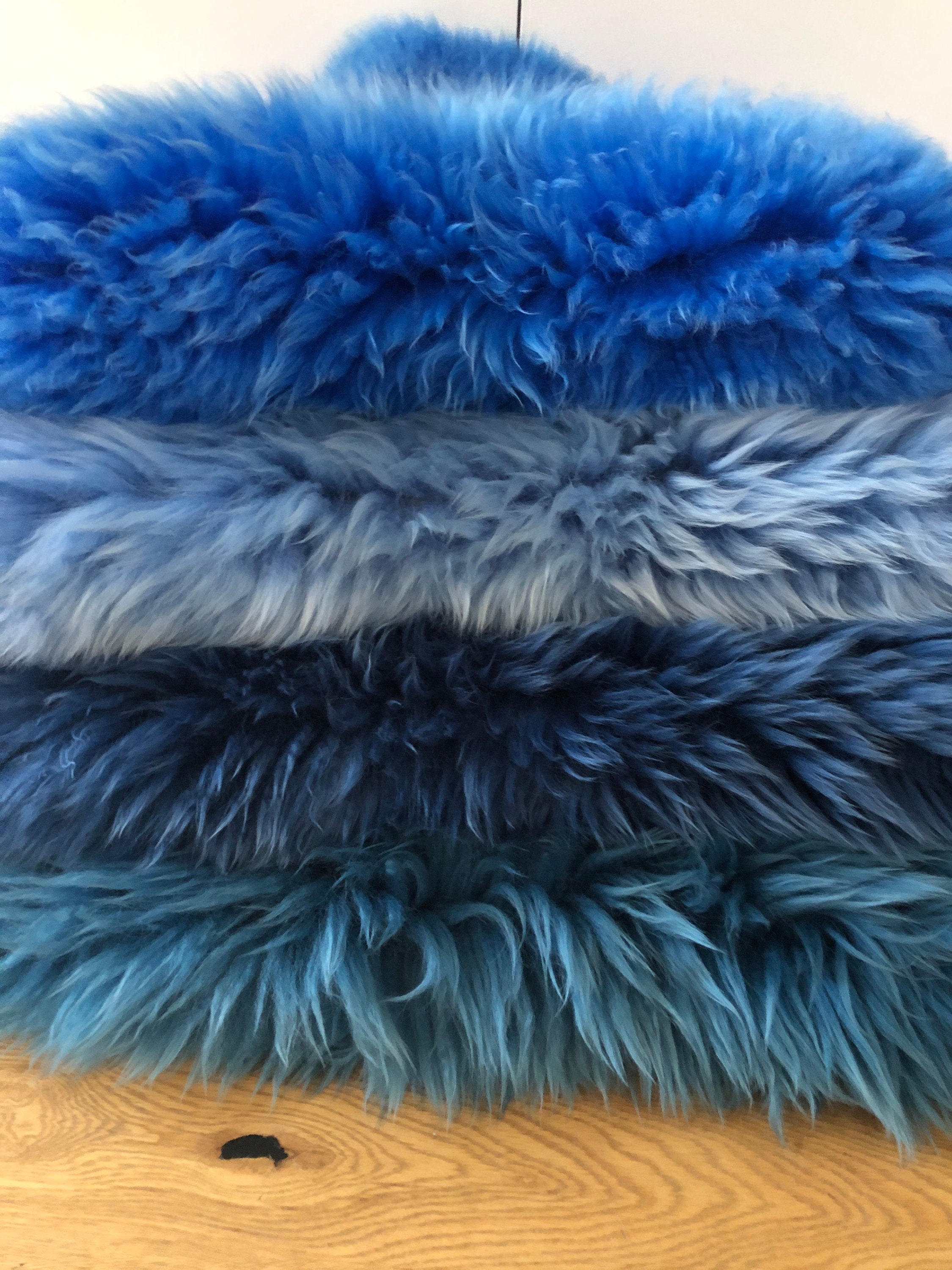 Blue Sheepskin Rug Sea Bluegreen Rug Blue Fur Rug Bed - Etsy UK