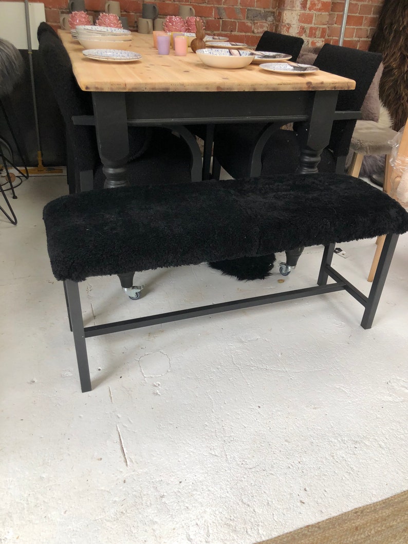 Sheepskin Covered Bench Genuine Sheepskin Bench Bench Seat | Etsy UK