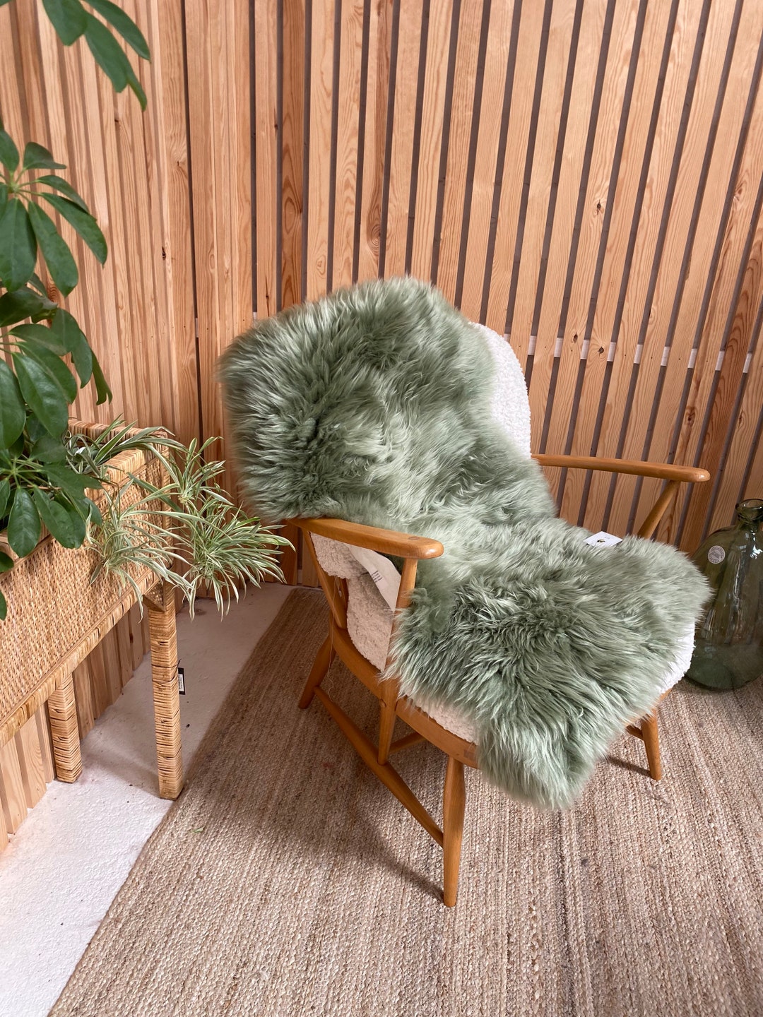 Gorgeous Minty Green Sheepskin Rug, Superior Soft Thick Pelt, Luxury ...