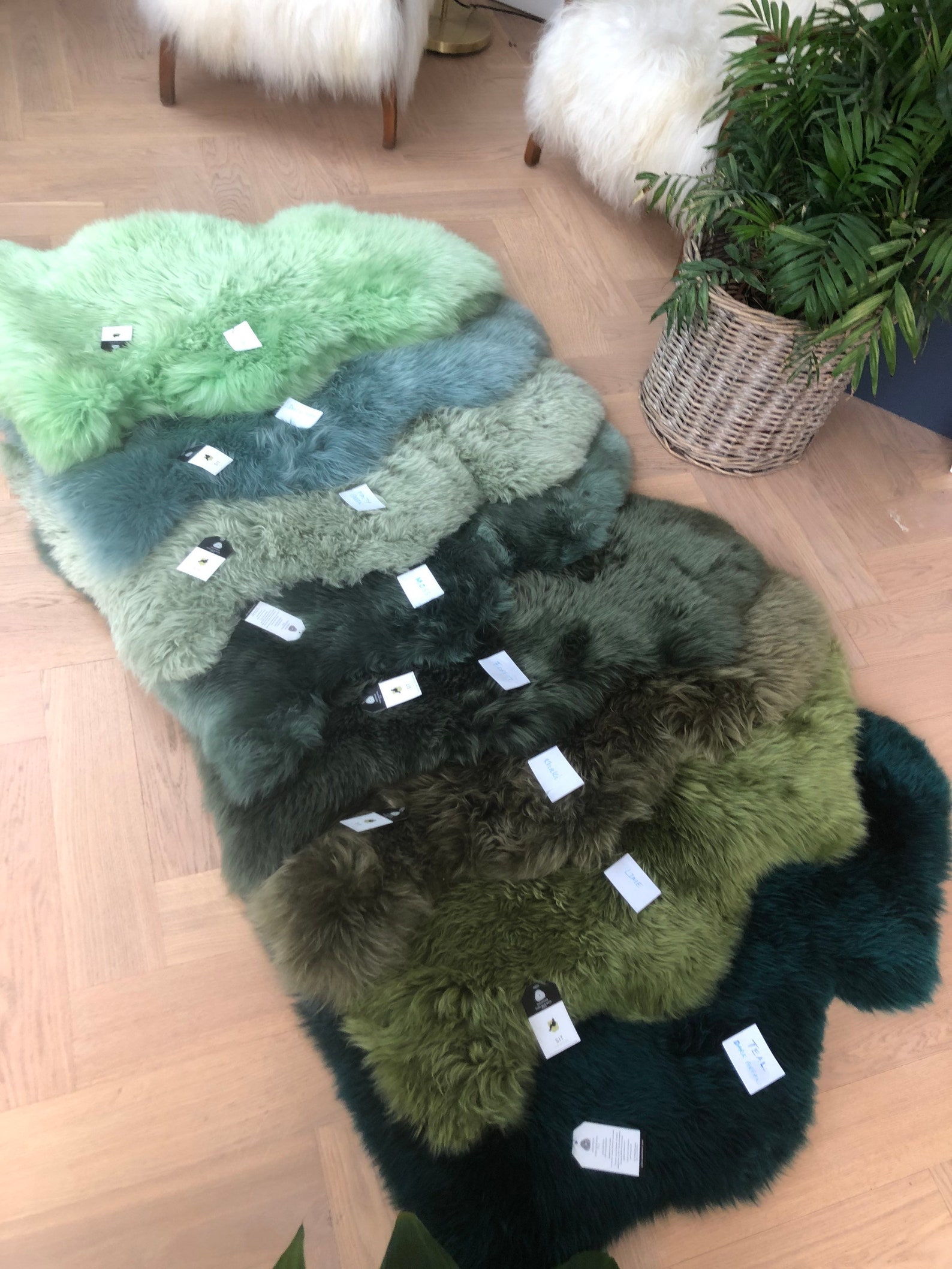 Green sheepskin rug genuine sheepskin rug green rug green | Etsy
