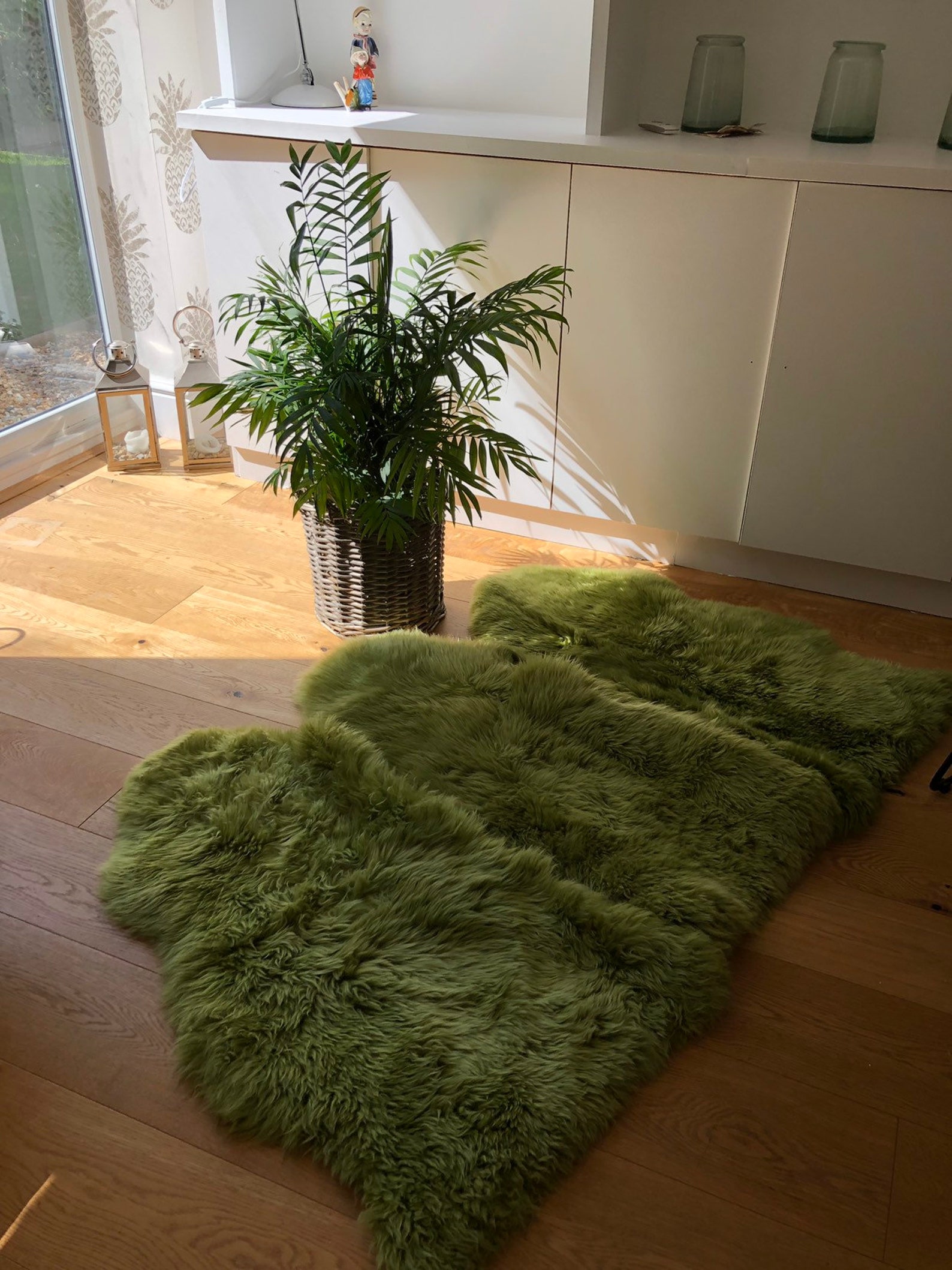 Sheepskin Rug Green Sheepskin Rug Triple Size Large - Etsy UK