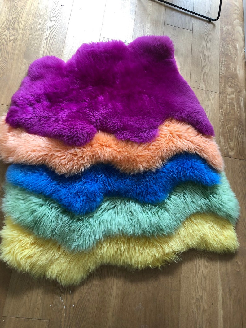 Pride Rainbow Bright Colours Sheepskin Rug Chair Cover - Etsy