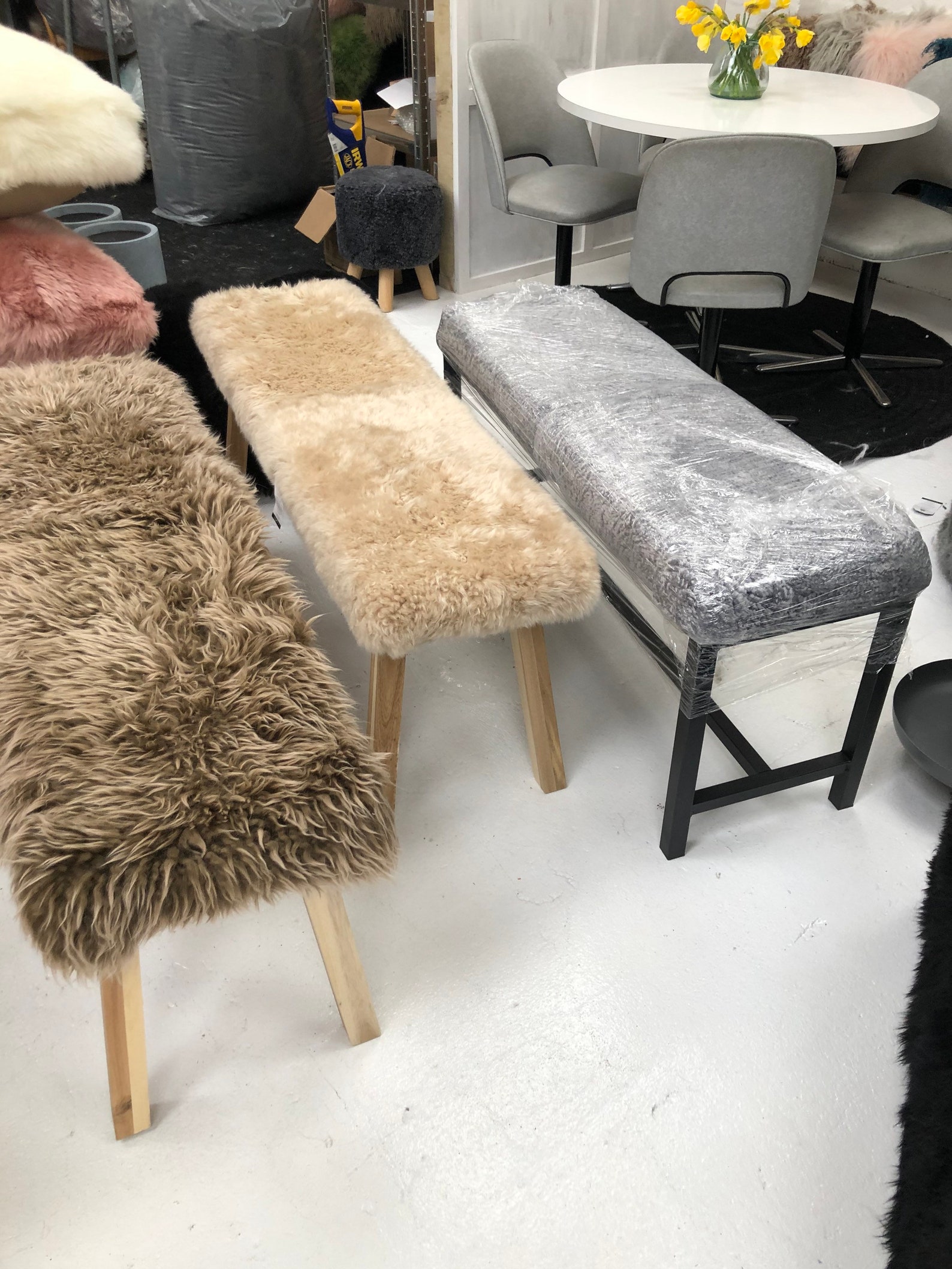 Sheepskin Covered Bench Genuine Sheepskin Bench Bench Seat | Etsy UK