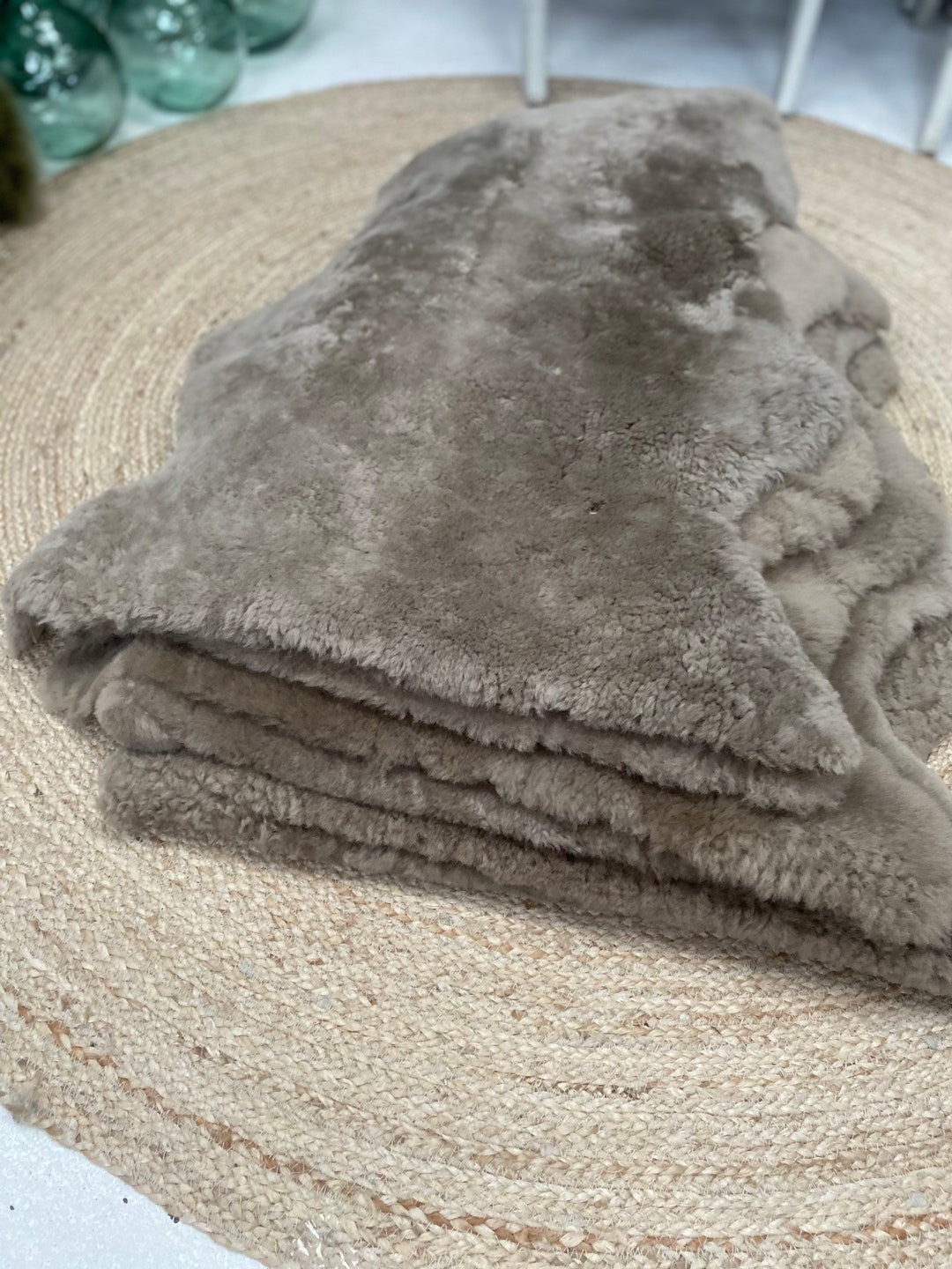 Mushroom Grey Shearling Sheepskin Shearling Sheepskin, Short Wool ...