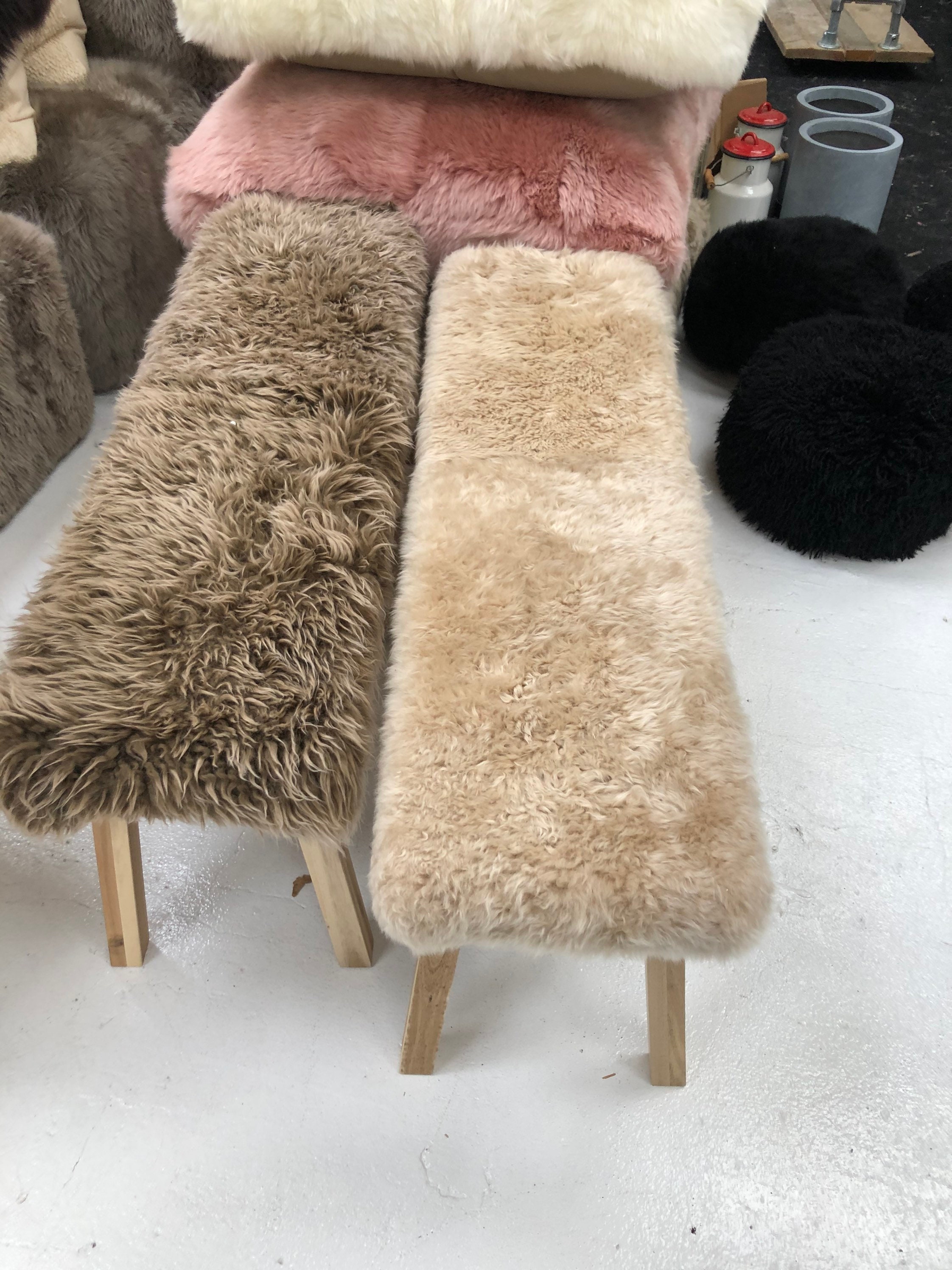 Sheepskin Covered Bench, Genuine Sheepskin Bench , Bench Seat, Love ...