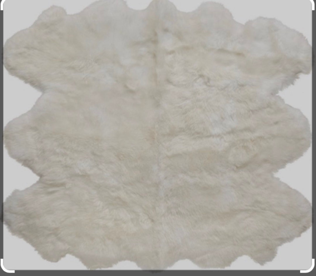 Large Ivory Sheepskin Rug , Six Skin Sheepskin Rug, Neutral Rug ...