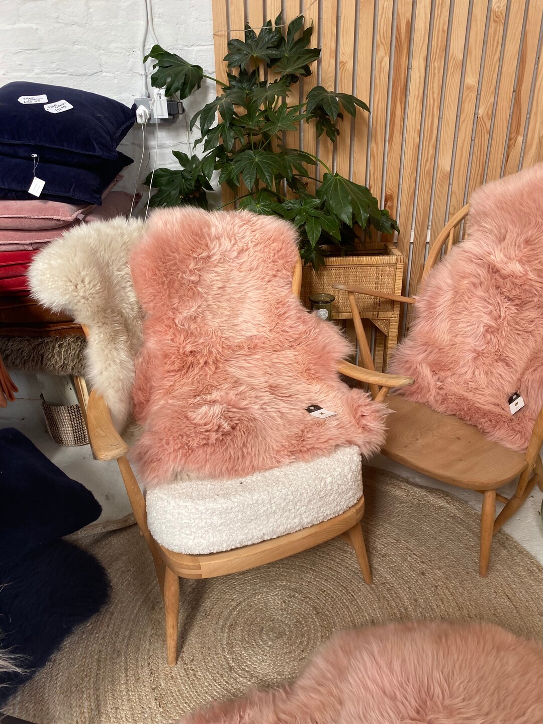 Soft Pink Sheepskin Rug, Peachy Coloured Rug , Genuine Sheepskin Rug ...